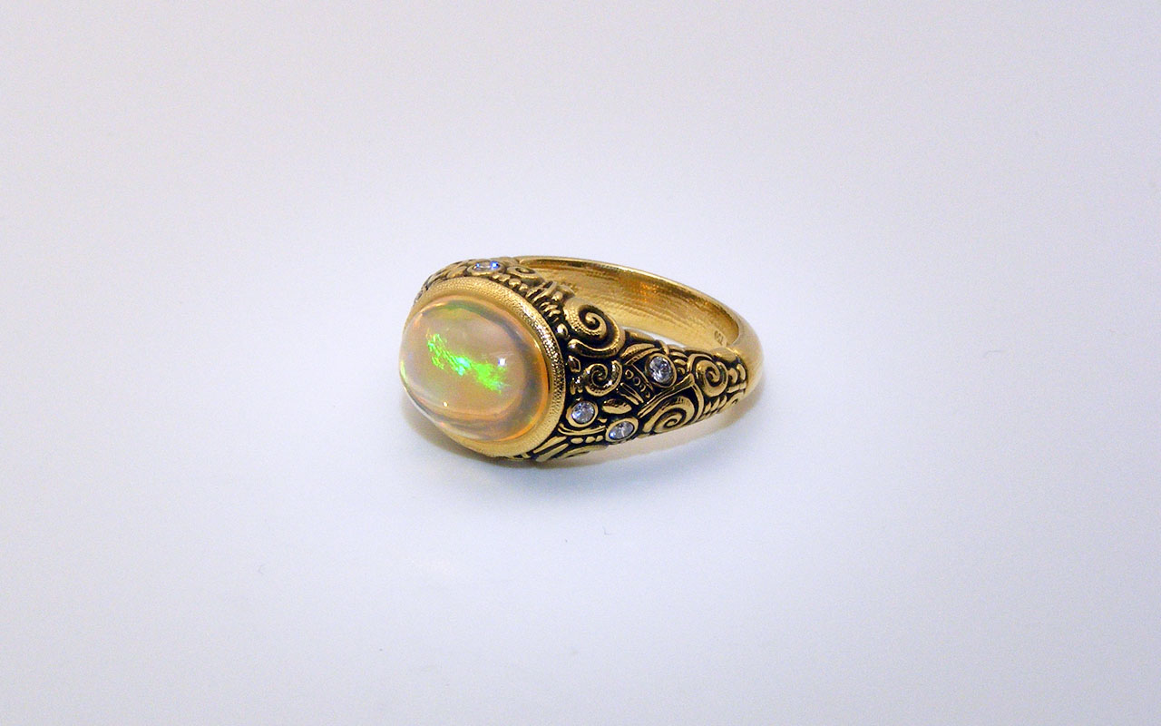 SOLD Šepkus R-33MD Stunning Water Opal Ring | Sepkus at Studio Jewelers