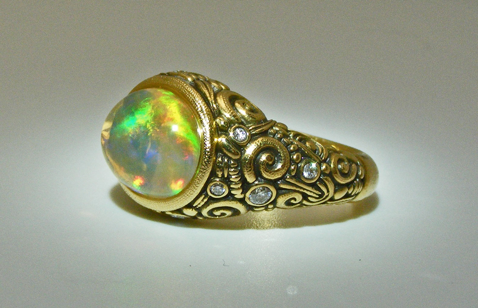 SOLD Šepkus R-33MD Stunning Water Opal Ring | Sepkus at Studio Jewelers